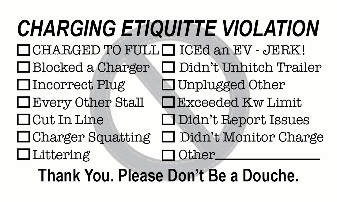 Charging Etiquette Violation Cards (100 pack) – EVTV Motor Verks Store